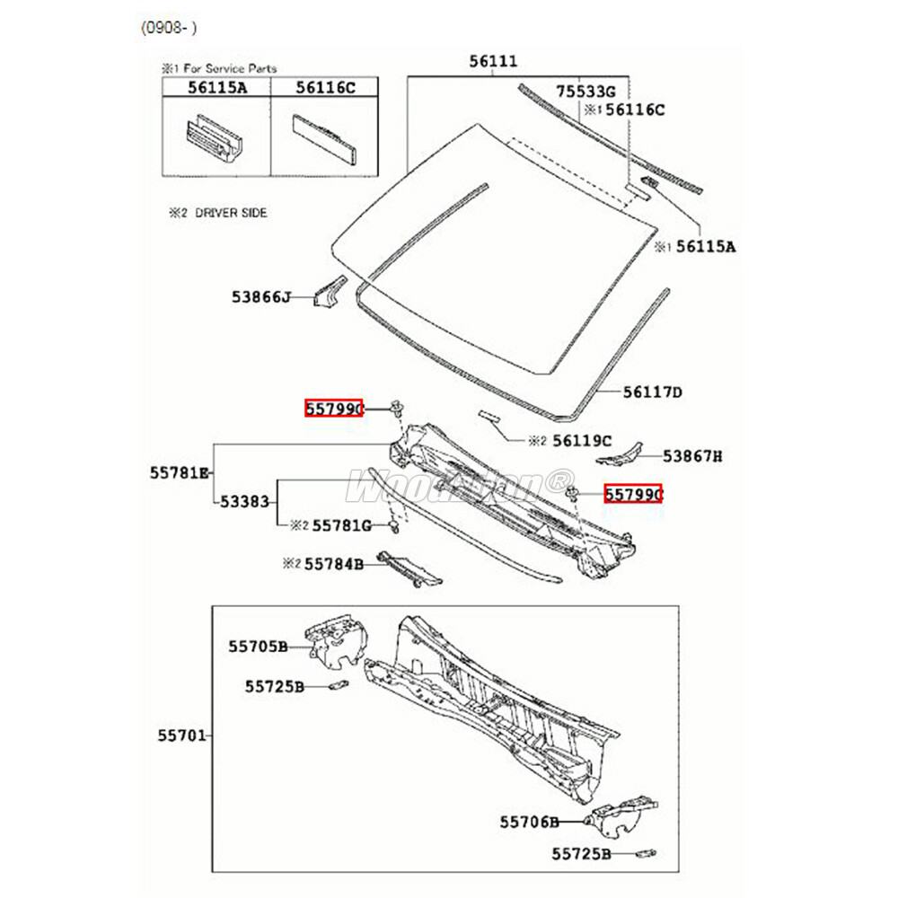 100pcs for Toyota Landcruiser 200 Series - LC200 Radiator Cover Clips ...