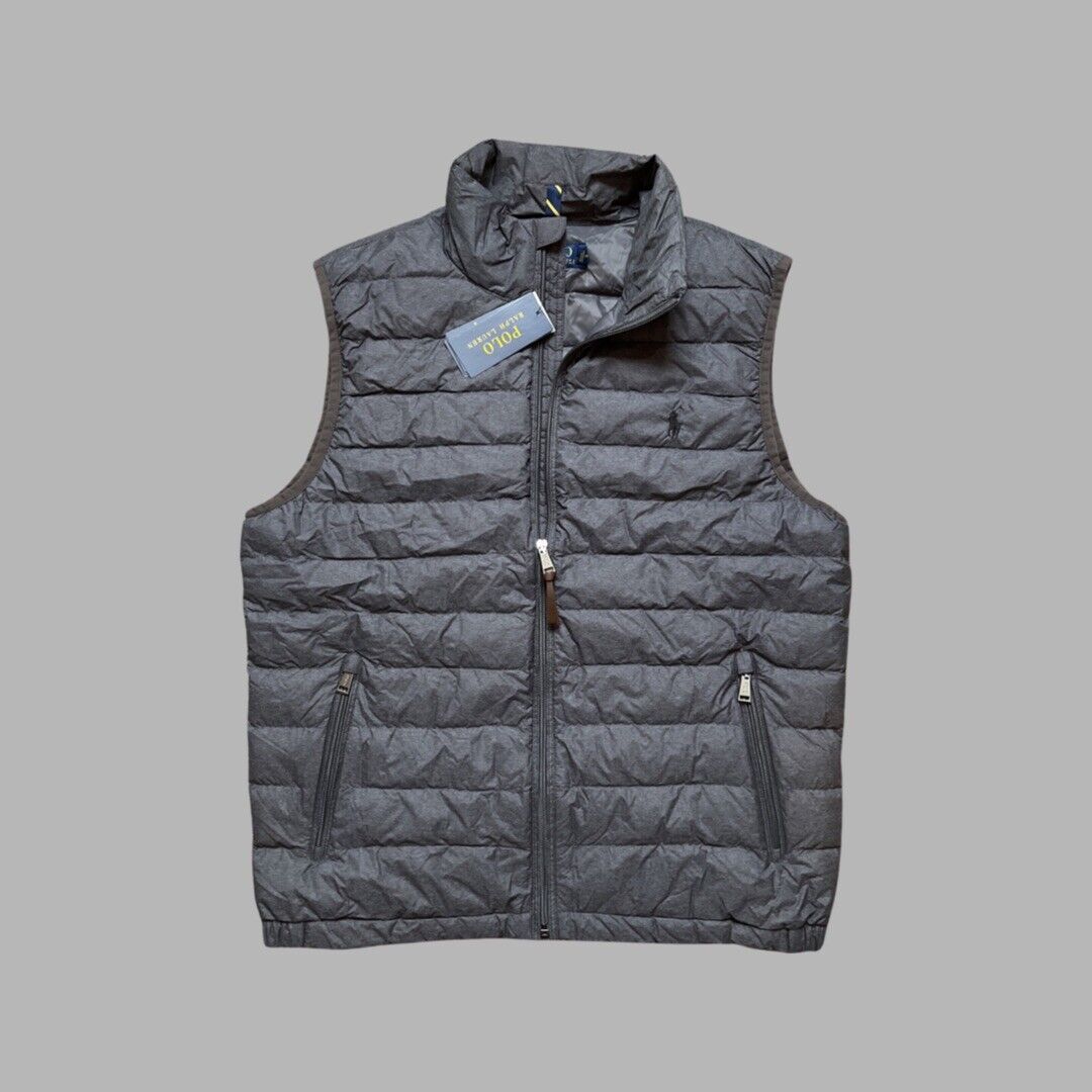 Polo Ralph Lauren Men's Down GREY Puffer Vest Jacket NEW NWT Polo Ralph Lauren Men's Down GREY Puffer Vest Jacket NEW NWT