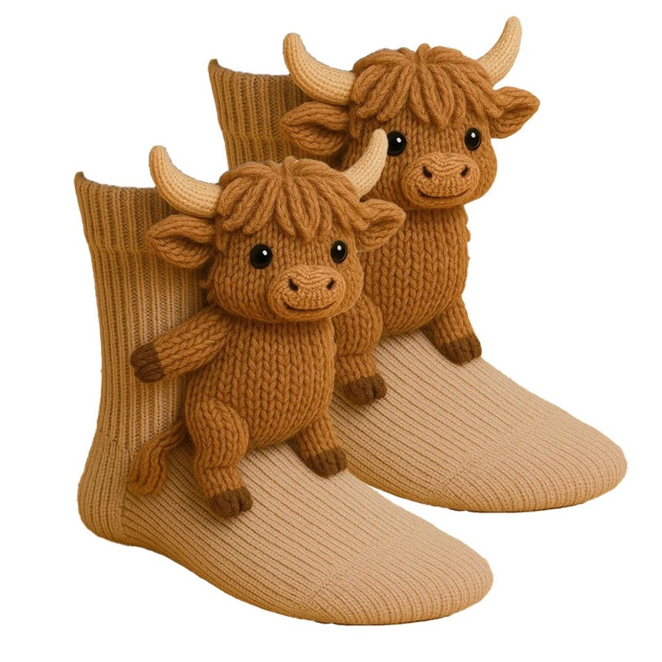 3D Cute Animals Socks Knitted Animal Pattern Floor Socks Unisex Funny ...