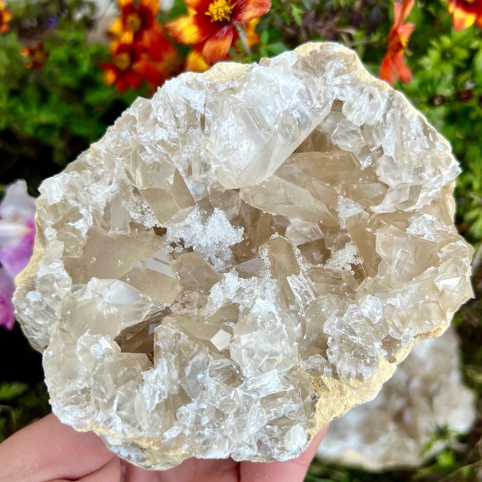 High Grade Quartz Geode Pair 1kg Rare Collectors Crystal Gemstone ...