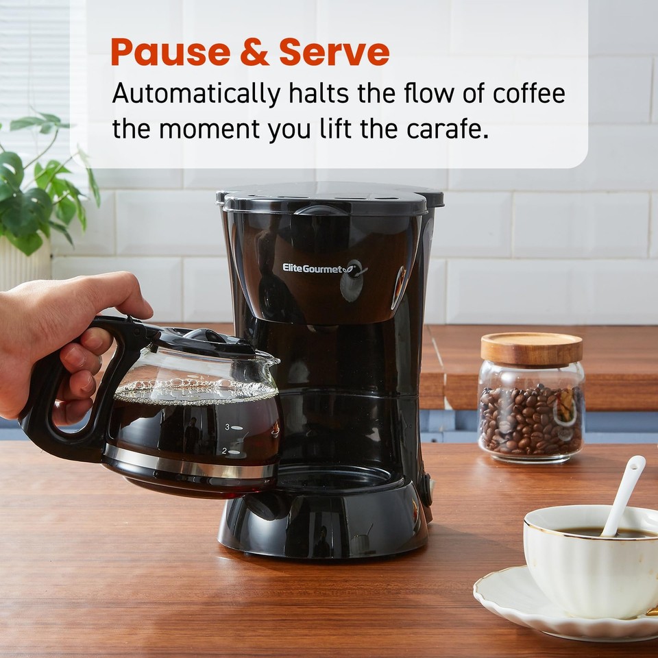 Elite Gourmet EHC4128 Automatic 4-Cup Brew & Drip Coffee Maker 4 Cups ...