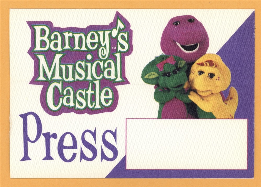 Barney's Musical Castle 1999 Concert Tour PRESS Backstage Pass | eBay