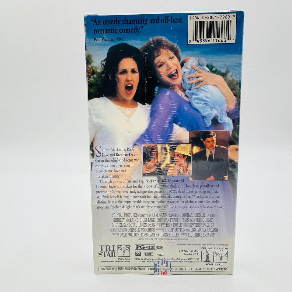 Mrs. Winterbourne (VHS, 1996) Shirley MacLaine Brendan Fraser BRAND NEW ...