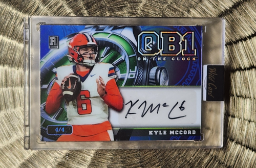 2024 WILD CARD QB1 ON THE CLOCK KYLE MCCORD RC 4/4 BLUE/GREEN AUTO 🔥💎 ...