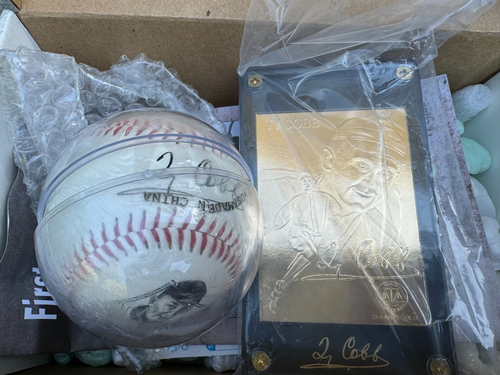 Ty Cobb Gold Performance Limited Edition Baseball Card 22K with Ball ...