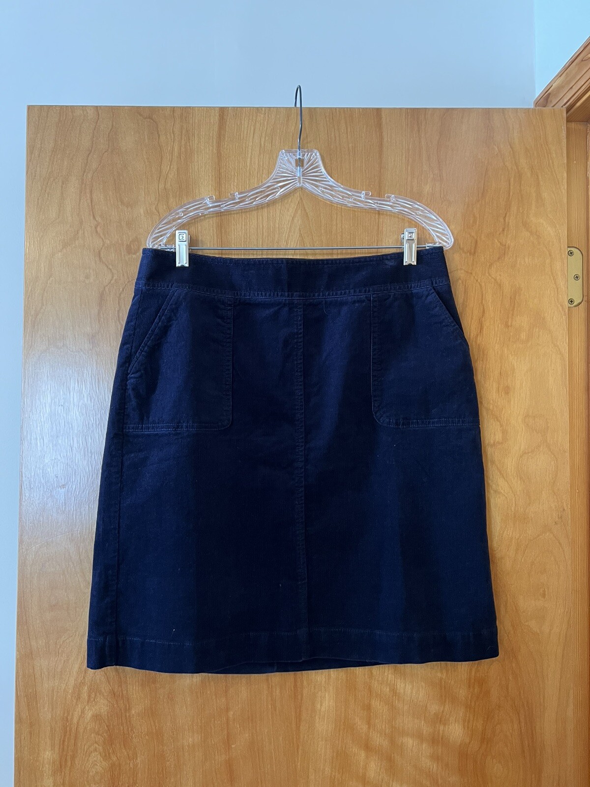 Talbots Corduroy Skirt Navy Blue Back Zipper Cotton B… - Gem