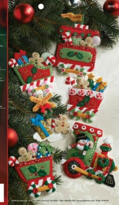 Bucilla CANDY EXPRESS TRAIN Felt Christmas Ornaments Kit Original ...