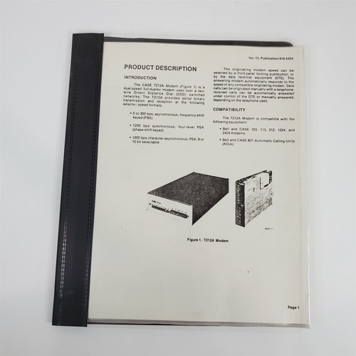 Vintage ComData Case Rixon T212A 1200 Baud Modem Operations Manual -Not ...