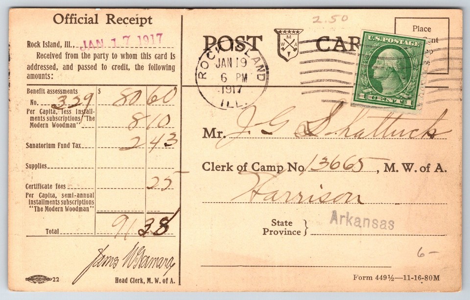 Woodmen Colorado~Sanatorium Aerial View~Receipt on Back~1917 Postcard ...