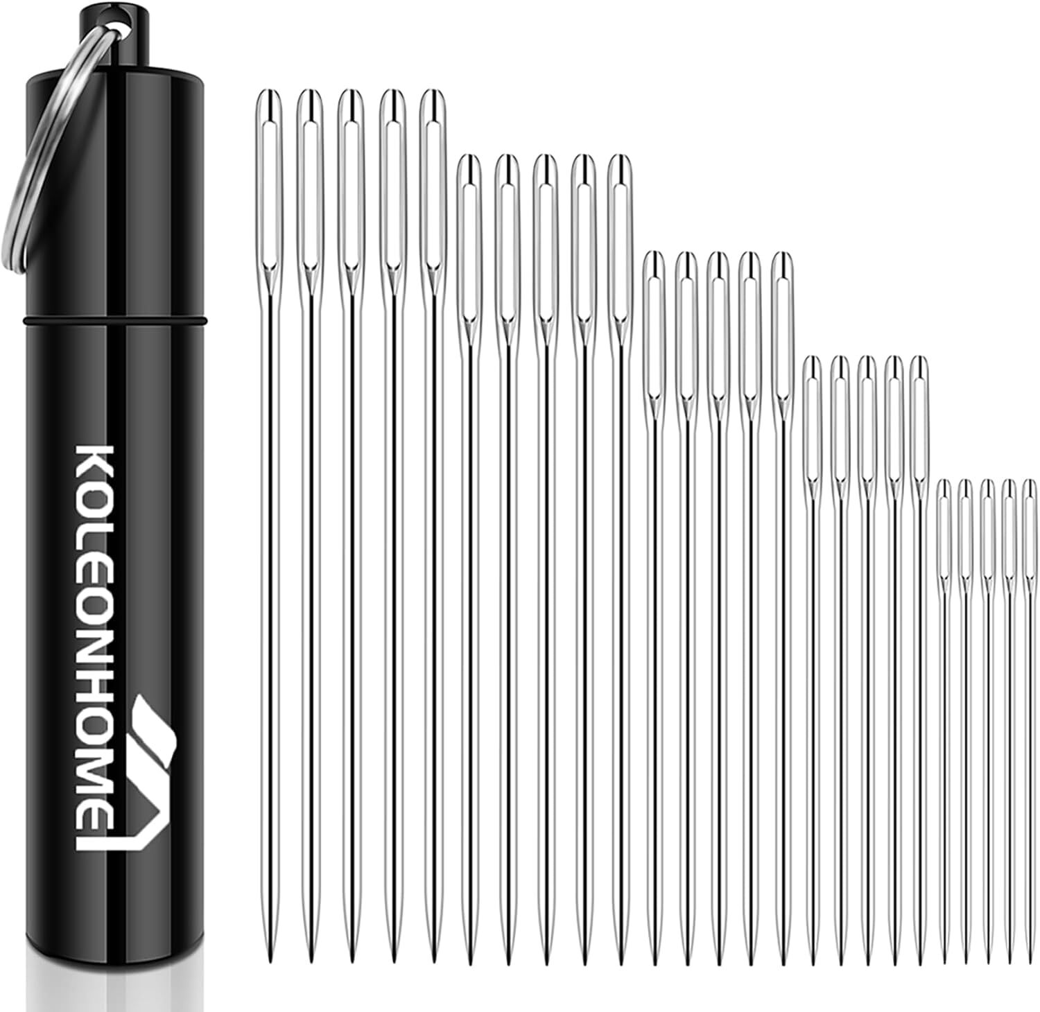 Large Eye Sewing Needles,60 Pieces,Embroidery Needles,5 Sizes,Needles ...