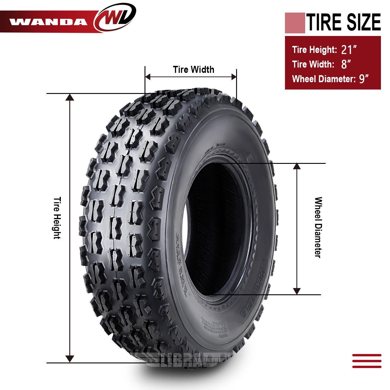 2 WANDA Sport ATV Tires 21x8-9 21x8x9 4PR 10289 GNCC Cross Country Race ...