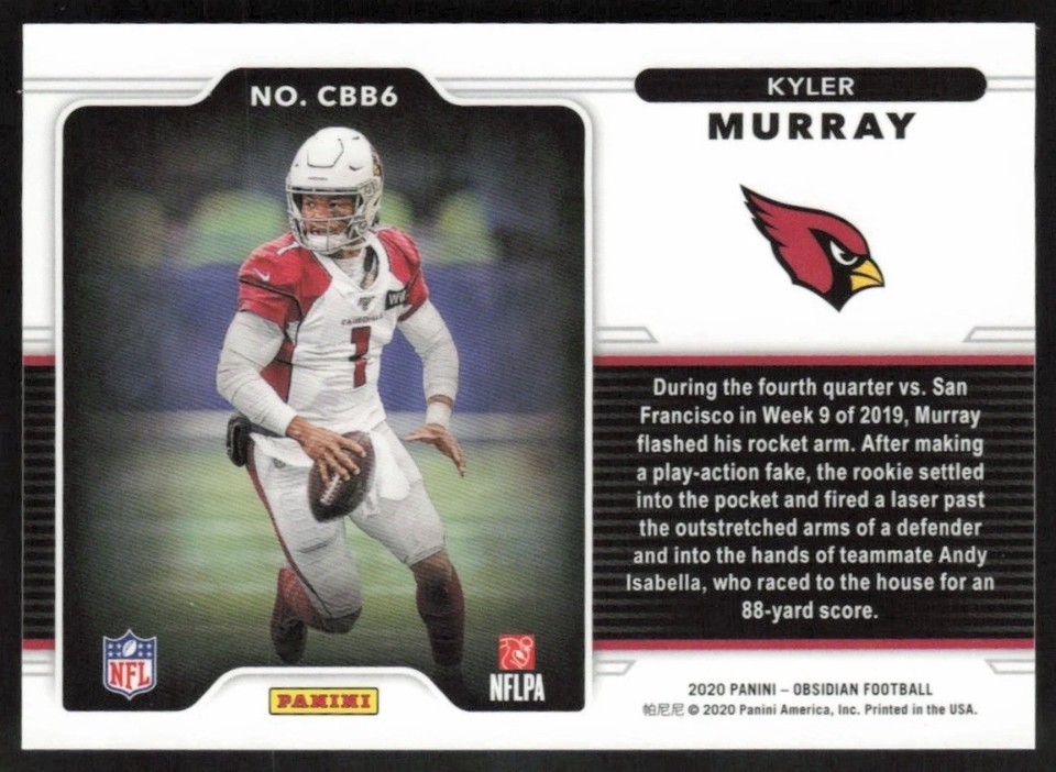 2020 Panini Obsidian Color Blast Black Kyler Murray #CBB6 BB2 | eBay