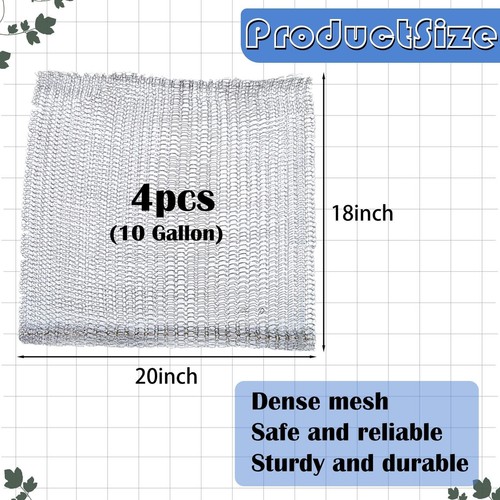 4 Pack 10 Gallon Root Guard Gopher Proof Wire Mesh Basket for ...