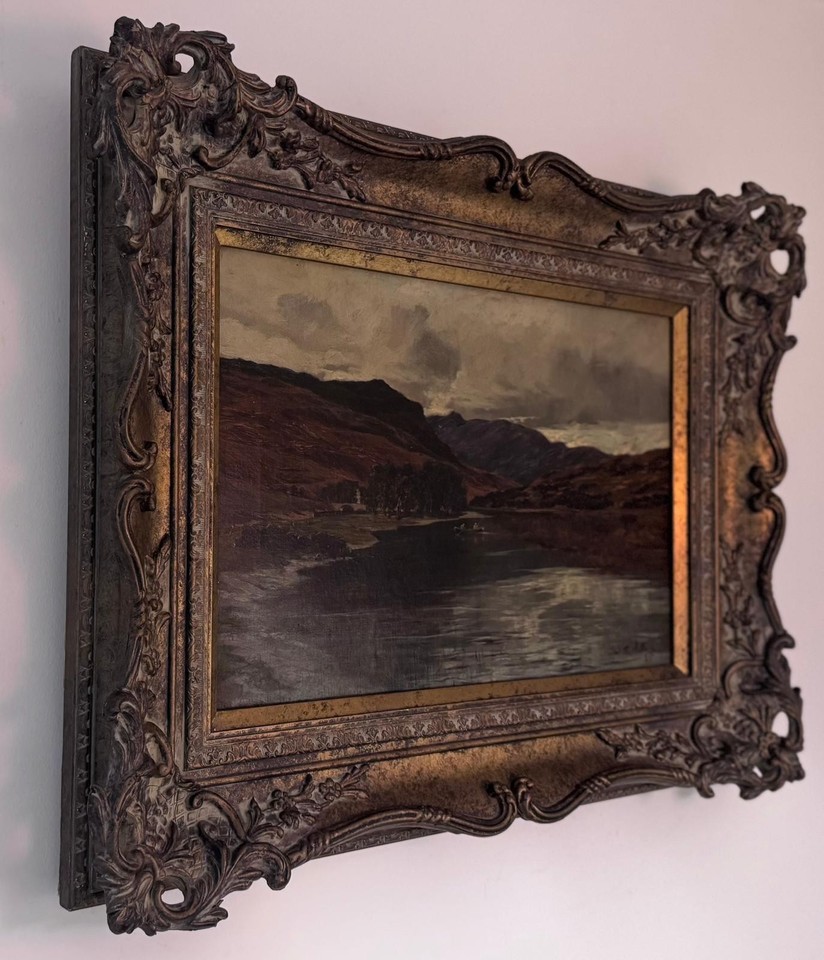 Thomas Swift Hutton Antique(1885) oil painting Scottish landscape ...