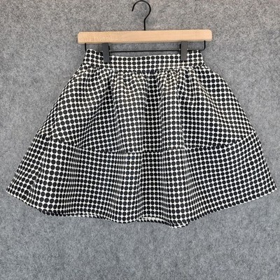 Express Skirt Womens 00 Black White Polka Dot A Line Mini Flare Pockets ...