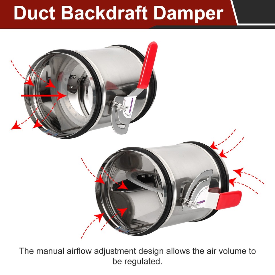 5" Duct Backdraft Damper, Airflow Ducting Branch Vent Damper with ...
