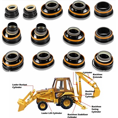 Backhoe Hydraulic Cylinder Seal Kit Boom/Swing/Stabilizer/Dipper For ...