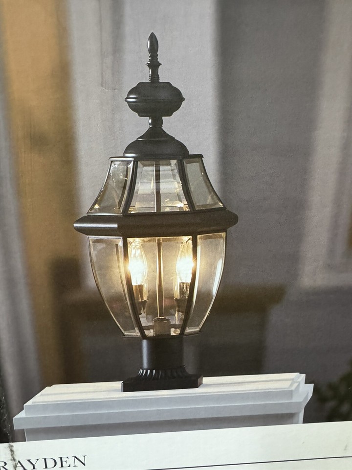 allen + roth Brayden 21.63-in Matte Black Traditional Outdoor Light ...