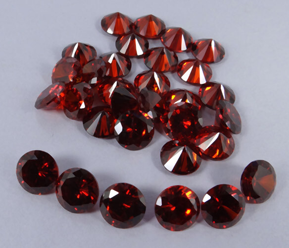 105.5ct Red Cubic Zirconia AAA Red colour 8mm Round 31 pieces discount ...