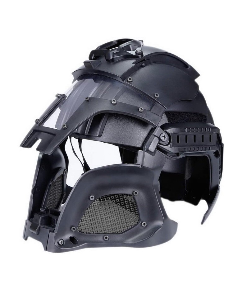 Military Tactical Assault Airsoft Helmet With Full Mask Boba Fett Style ...