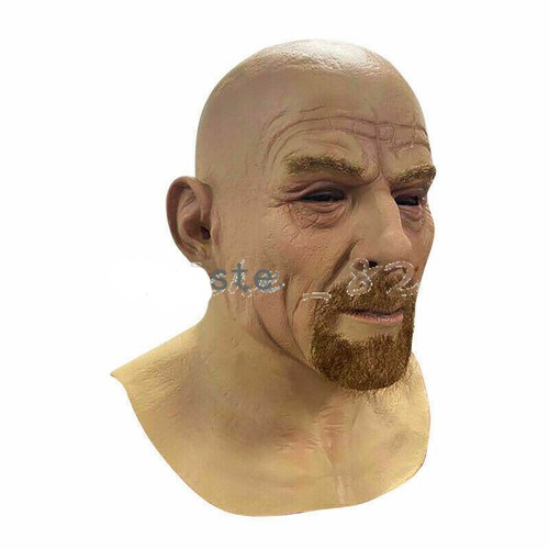 simulation Old man Face Mask Realistic Party Masquerade Cosplay latex ...