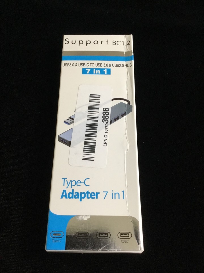 Support BC1.2 - 7 in 1 Type C or USB Adapter Hub - 2X USB 2.0, USB 3.0, 2X USB C | eBay