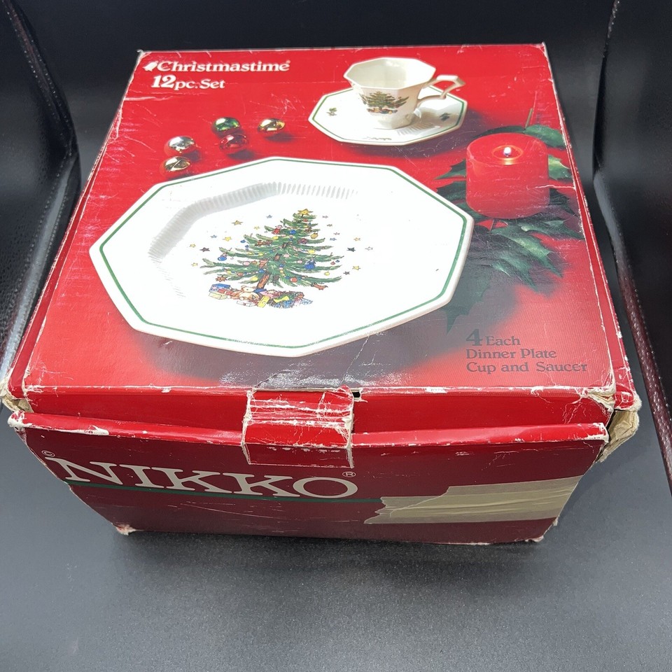 Nikko Christmastime Xmas Tree 12 Piece Set Dinner Plate 10 3/4 ...