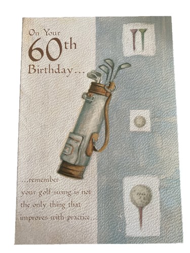 Happy 60th Birthday Greeting Card - On Your 60th Birthday- Golf Theme ...