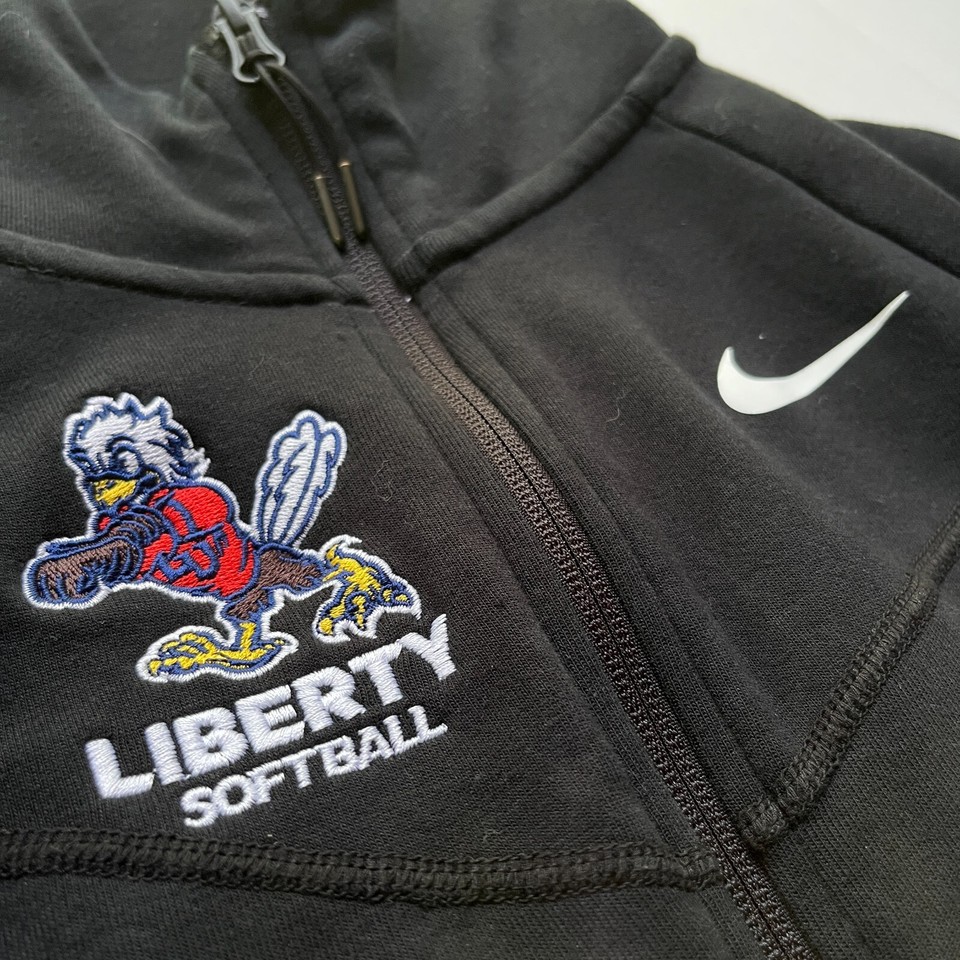 Liberty University Softball Nike Jacket Womens M Full Zip Hooded Black ...