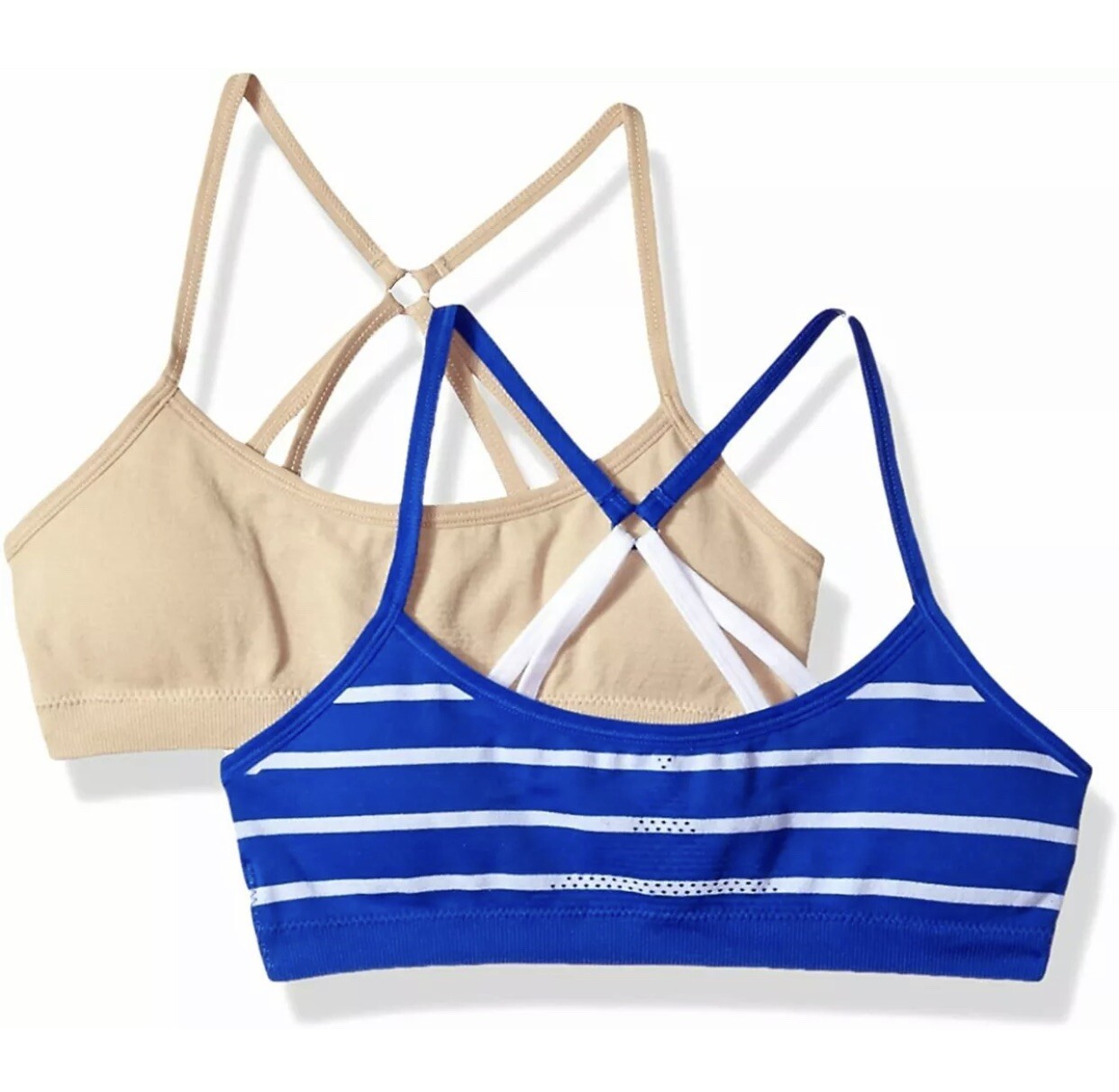 2-Pack Hanes Girls Molded T-Back Unlined Pullover Wireless Bras - Small ...