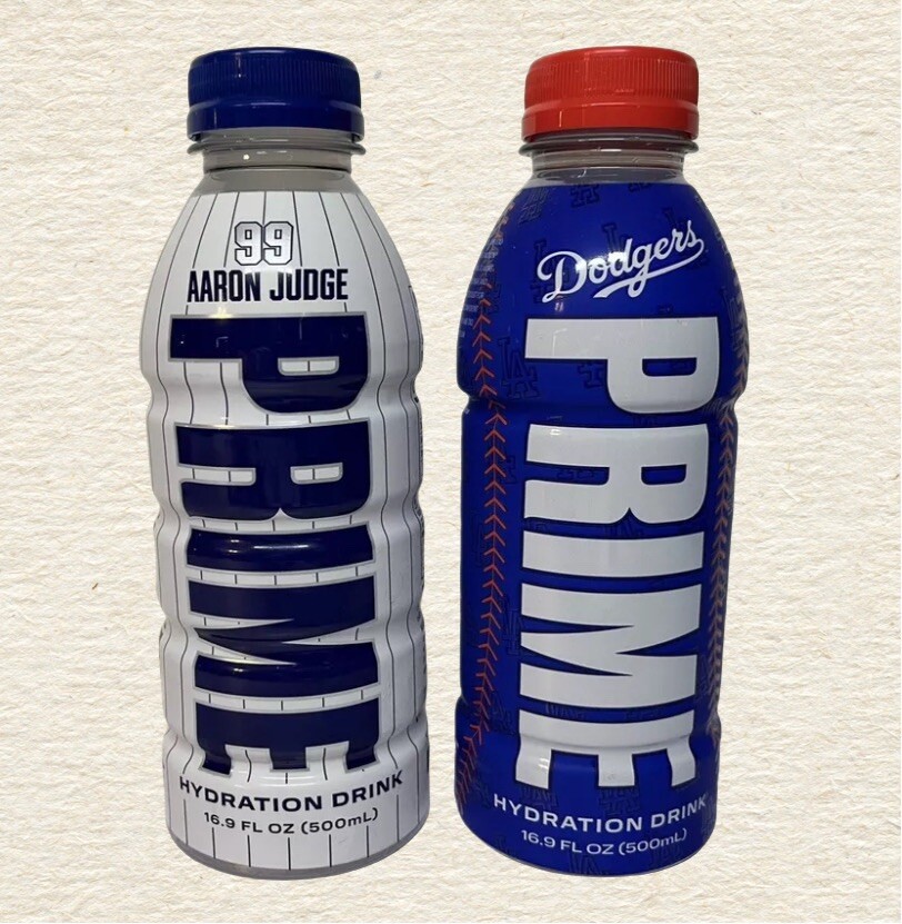 Prime Hydration Yankees Judge White & Dodgers Blue 2024 Bottles - New ...