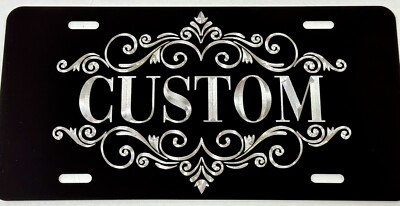 Engraved Custom Personalized Name Car Tag Diamond Etched Metal License ...