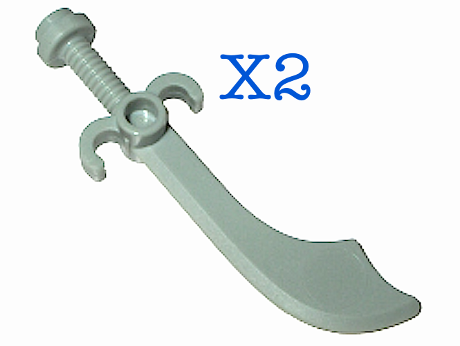 Lego Ninja Scimitar Sword minifigure Weapon Black White Gray Chrome ...