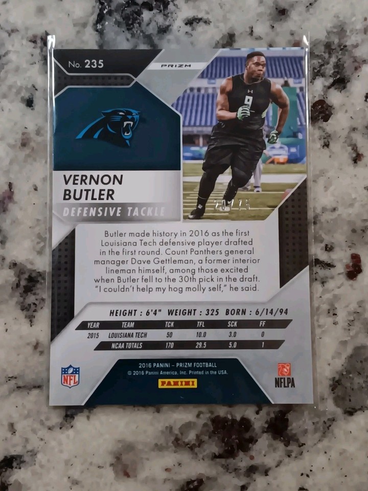 2016 Panini Prizm Red Ice /75 Vernon Butler #235 Rookie RC Panthers | eBay