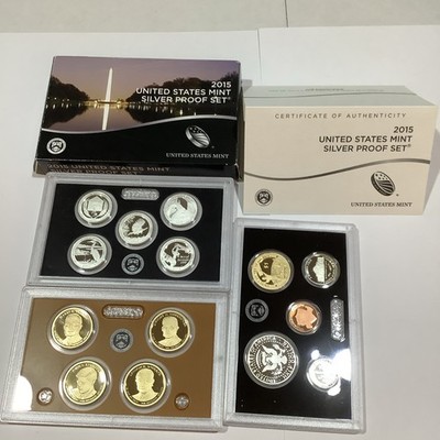 2015 14-Coin Silver Proof Set w/ Box & COA - Gem Cameo Coins! | eBay