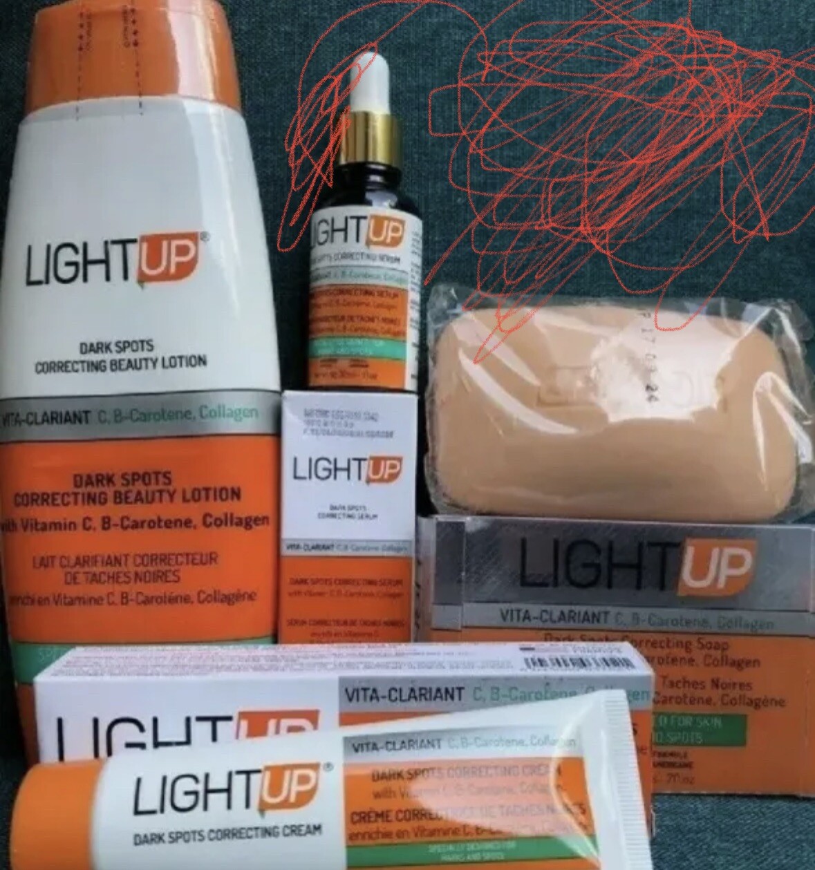 LIGHT UP DARK SPOT CORRECTING WHITENING BEAUTY BODY LOTION+SERUM+CREAM ...