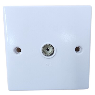 tv aerial socket Single Gang White Coaxial Socket Faceplate for Tv ...