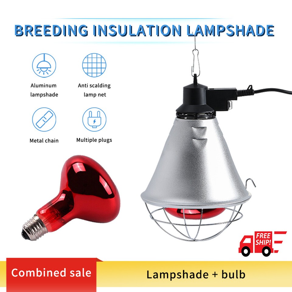 250W INFA-RED HEAT LAMP WITH BULB FOR POULTRY,BROODER CHICK PUPPIES PIG ...