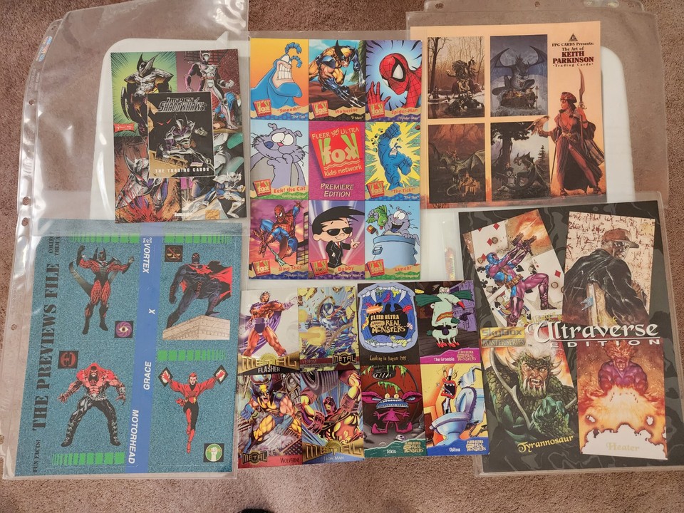 1990s Promo Card Lot of 44 uncut sheets/Large cards and 109 individual ...