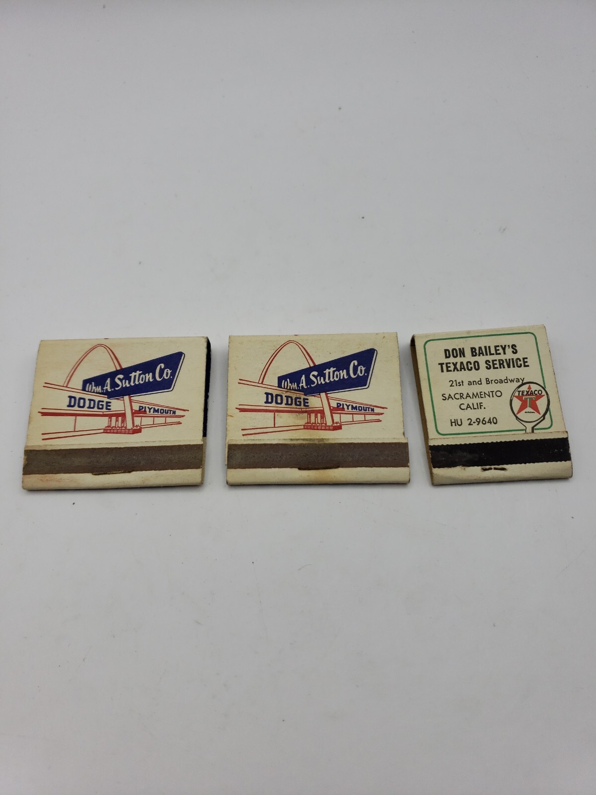 Lot of 3 VTG Collectible Matches Sacramento California Dodge Texaco ...