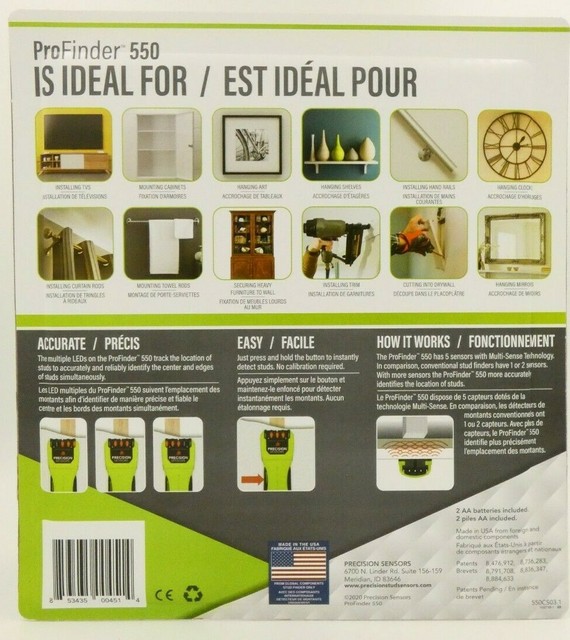 Precision Sensors Profinder 550 Professional Stud Finder & Magnetic ...