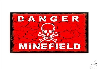 Vintage Danger Minefield Retro Style Sign Army WW2 sign | eBay