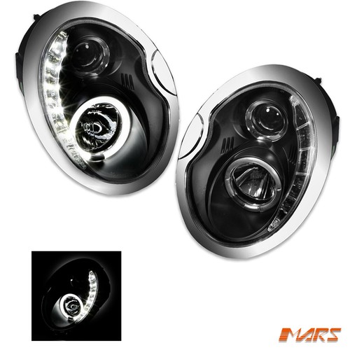 Black LED DRL Projector Head Lights for Mini Cooper R50 R53 01-06 ...