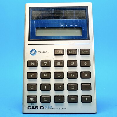 CASIO SL-801 Solar Calculator used clean working order with pouch ...
