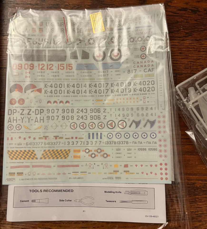 1/48 Kinetic Model Kits F-5B Freedom Fighter Canadian Air Force Jet | eBay