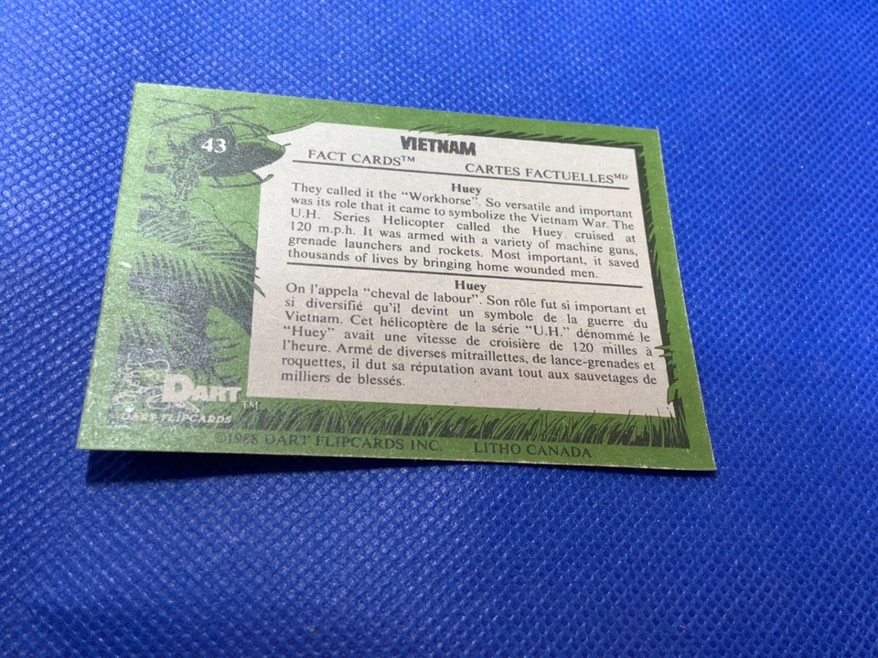 HUEY 1988 DART VIETNAM CARDS #43 AA49 | eBay