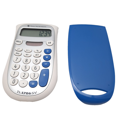 Texas Instruments TI-1706 SV Handheld Solar Power 8 Digit Calculator ...