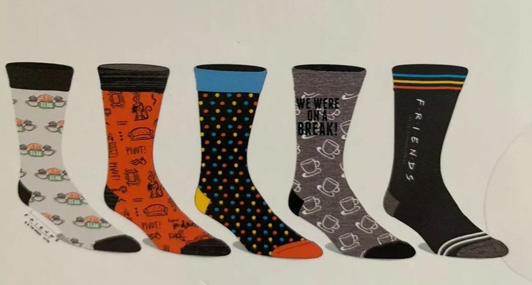 FRIENDS Television Series Casual Crew Novelty Socks Unisex 5pk One Size ...