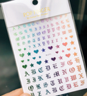 Nail Art Stickers Latin Roman English Alphabet Letter Heart Star US ...