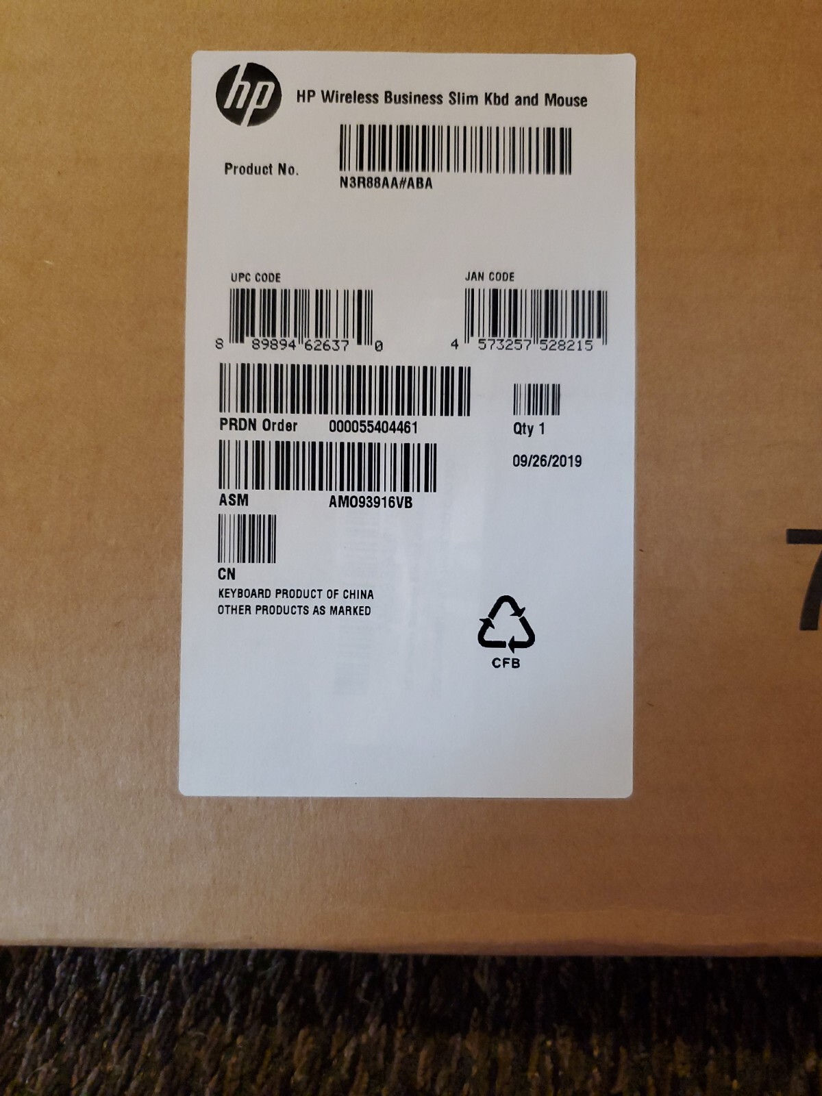 HP Wireless Business Slim Keyboard N3r88aa#aba N3r88aa for sale online ...